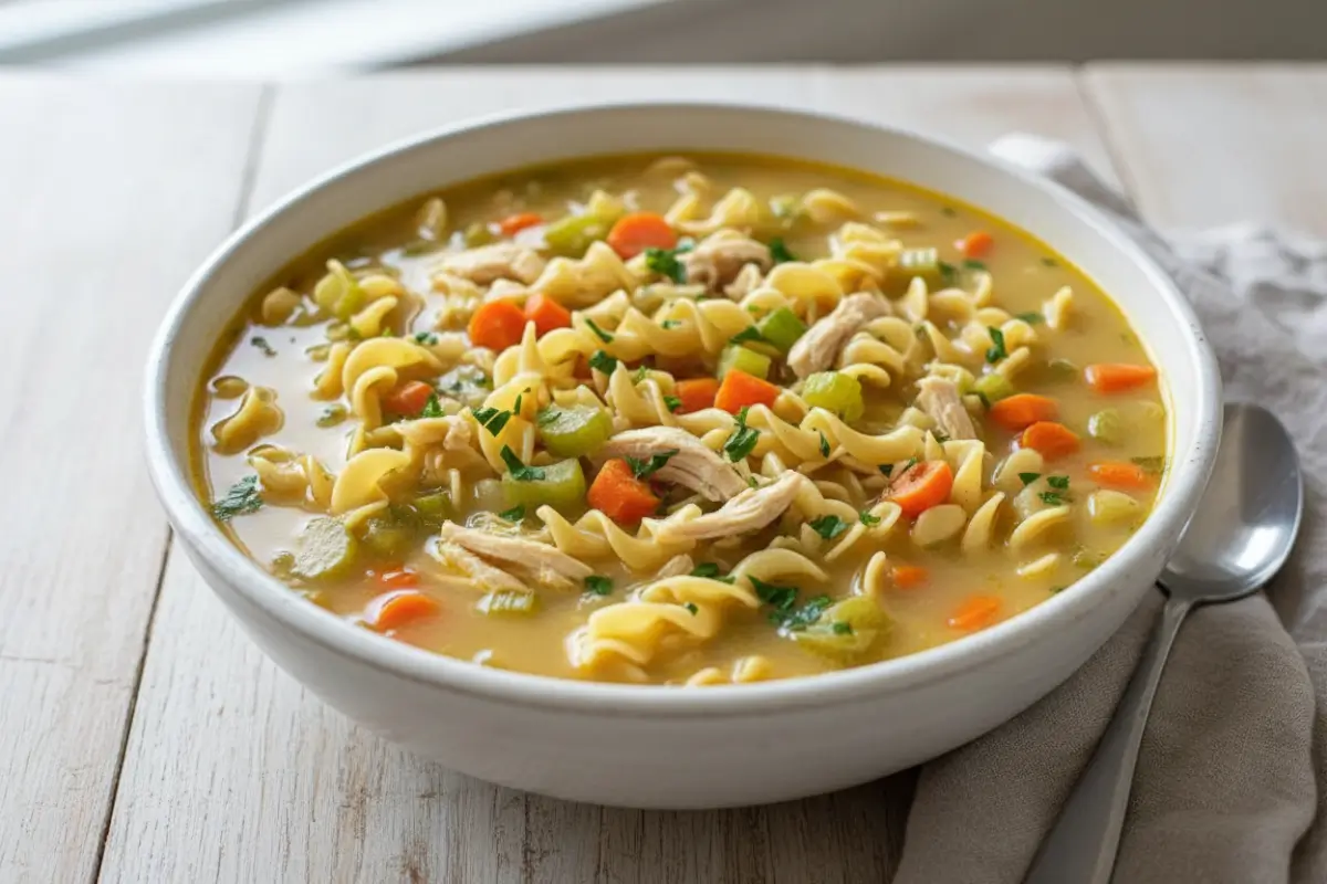 Easy Slow Cooker Chicken Noodle Soup (6-hrs)